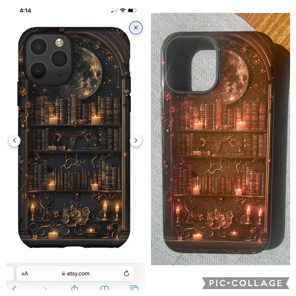 Gothic Bookshelf Phone Case Dark Academia Literary iPhone Samsung Cover ...