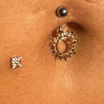 14K 16G Solid Gold Dermal Piercing/internally Threaded Dermal Anchor ...