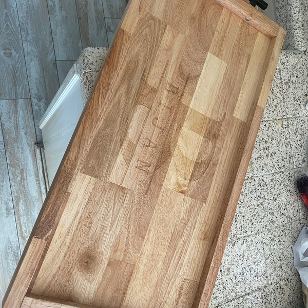 Large Reversible Butcher Block Charcuterie Board With Sides and Handles ...