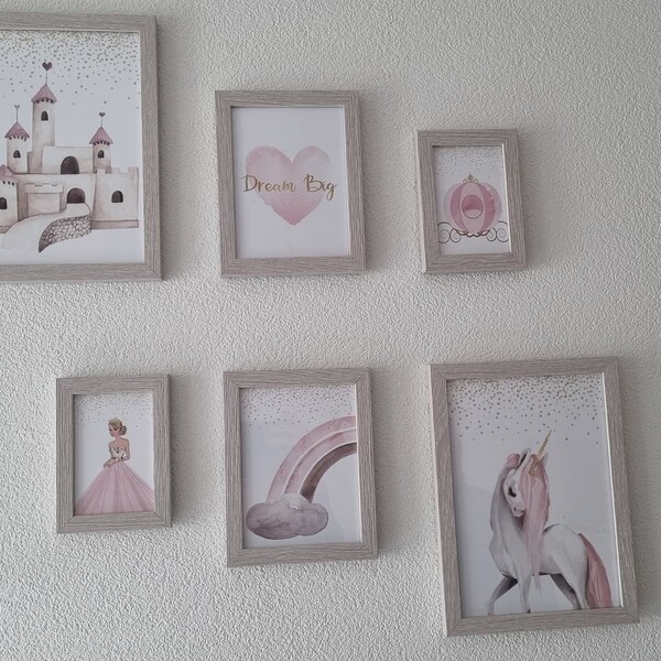 Princess Wall Decor - Princess Nursery Decor - Watercolor Princess ...