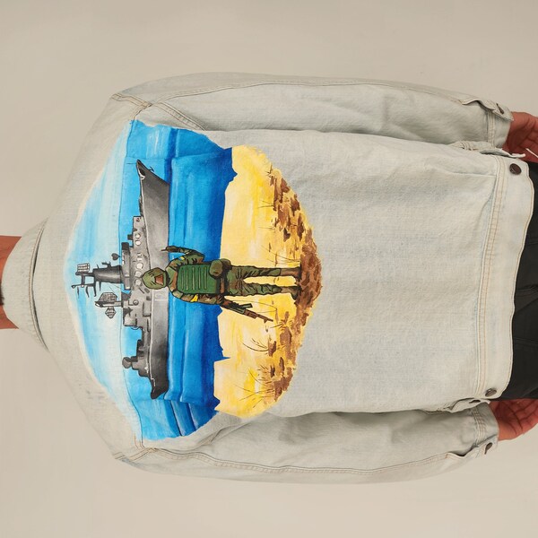 Handpainted Jacket Ukrainian Young Girl With a Poppy Flower Wreath ...