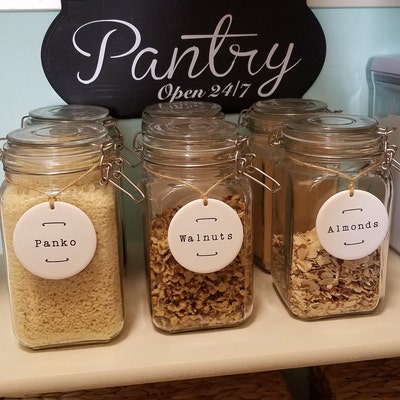 Personalized Farmhouse Style Kitchen Labels to Organize Mason Jars ...