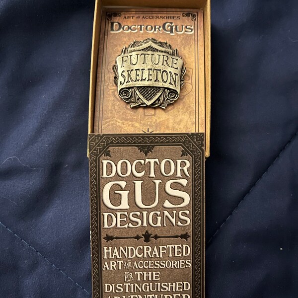 Future Skeleton Badge --- Handcrafted Pewter Accessories by Doctor Gus ...
