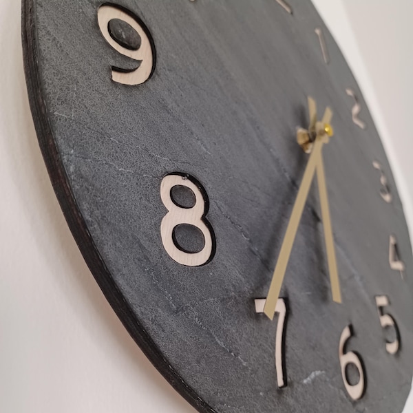 Black Stone Hexagon Shape Clock, Wall Clock, Every Clock is Different ...