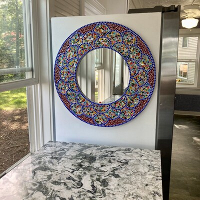 Rectangle Mosaic Mirror-mosaic Mirror Wall Decoration-hand Made-mosaic ...