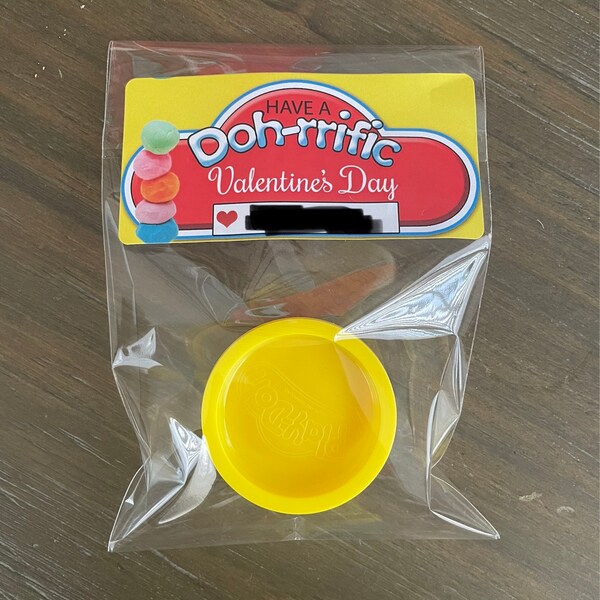 Playdough Valentine Stickers and Bags, Play-doh Valentines Treat Bags ...
