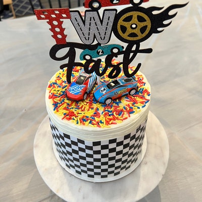 Edible Black and White Checkered Flag Cake Wraps and Strips. for Cakes ...