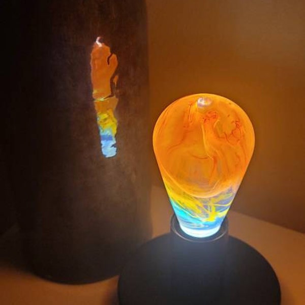 Ambient Art LED Lightbulb and Lamps, Red and White Design, Dorm Decor ...