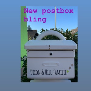 Mailbox Name Tag name With Heart Sticker - Etsy