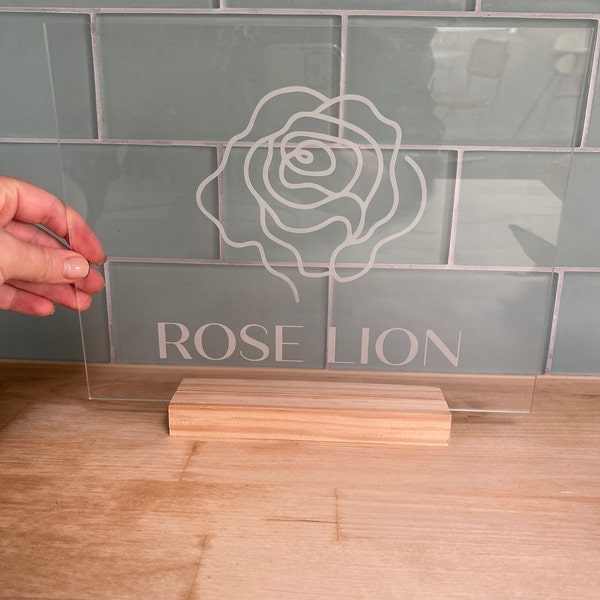 Custom Acrylic Sign - Small Acrylic Business Signs - Laser Engraved ...