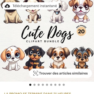 Dogs Clipart Bundle 20 PNG & JPG Cute Dog Perfect for Card Making ...