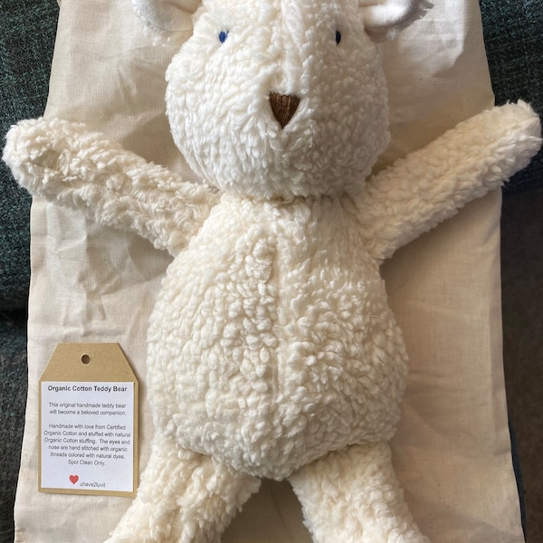 Handmade Organic Cotton Fleece Bunny Rabbit - Baby Gift for a Boy or ...