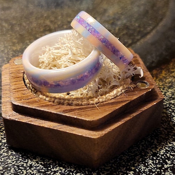 Unicorn Poop Ring With Opal Inlay - Diamond Dust Ring - Diamondcast ...