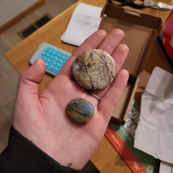 Basalt Pocket Stone - Palm Stone - Hand Stone - Cabochon Natural ...
