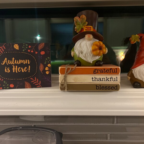 Fall Decor, Thanksgiving Books, Mini Book Bundle, Book Stack, Turkey T ...