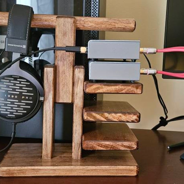 Wood Headphone Stand Multiple Headphones Stand Headphone Station Gifts ...