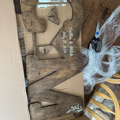 Personalized Engraved Wood Letter Guest Book Alternative/ Wedding Sign ...