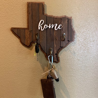 Key Holder for Wall Texas Key Hanger Texas Key Holder Home State Sign ...