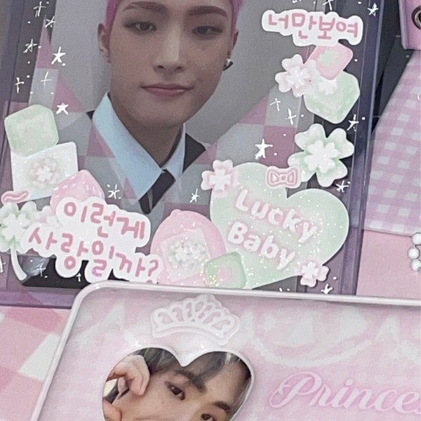 Kpop Deco Sticker, Pink Korean Text Sticker, Korean Stationery, Polco ...