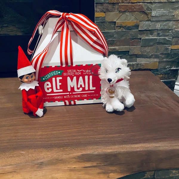 Christmas Party Favor Gift Box, Santa Mail Sack From Elf, Christmas Eve ...