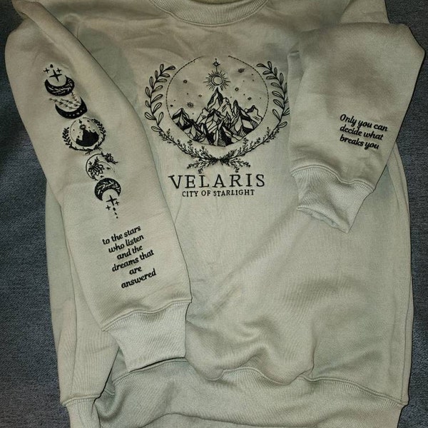 Velaris Embroidered Sweatshirt,velaris City of Starlight Embroidered ...