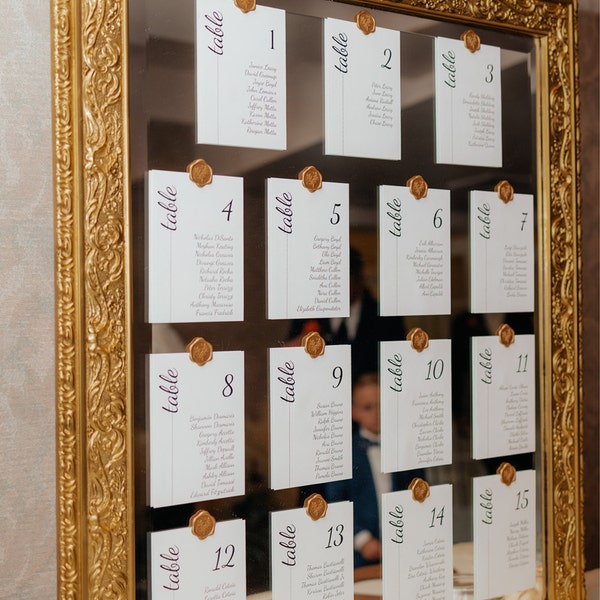 4x6 Wedding Seating Chart Template Calligraphy, Elegant Seating Plan ...