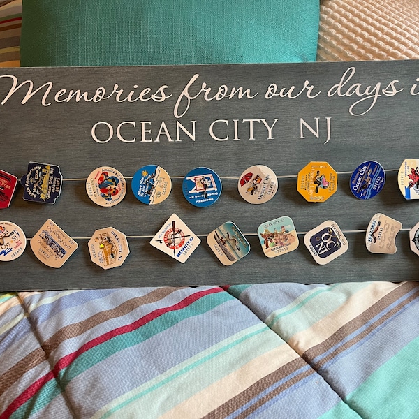 Custom Beach Badge and Beach Tag Holder Sign: Jersey Shore Keepsake ...