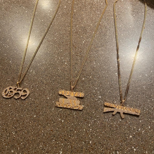 Suicideboys Necklace Iced Out Cubic Zirconia Pendant Stainless Steel ...