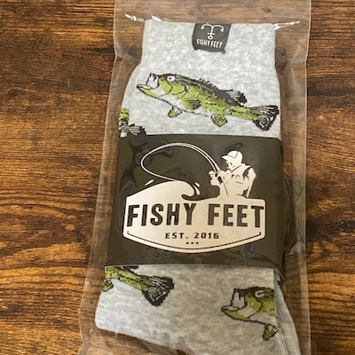 Fish Socks, Bass Socks, Fishing Socks, Fisherman Socks, Men's Socks ...