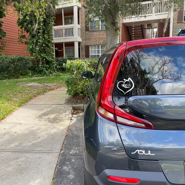 Cat Heart Vinyl Decal - Etsy