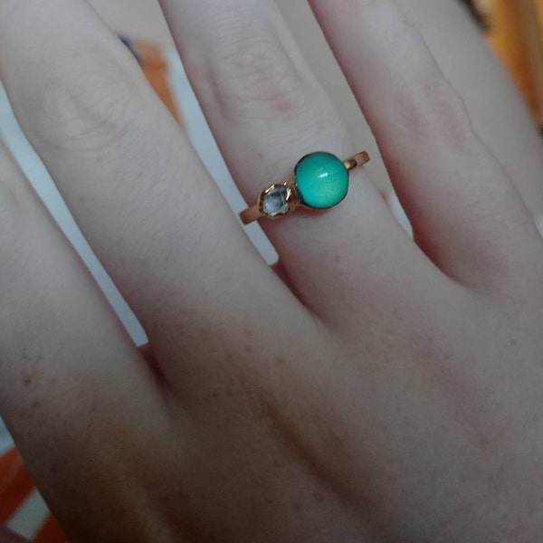 Mood Ring, Diamond Accent Ring, Best Friend Birthday Gift, Color ...