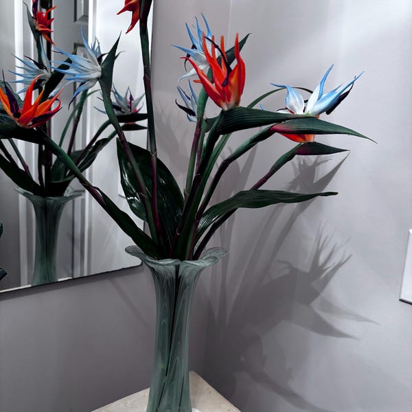 Real Touch Bird of Paradise Stem, Fake Silicone Strelitzia Long, 4pcs ...