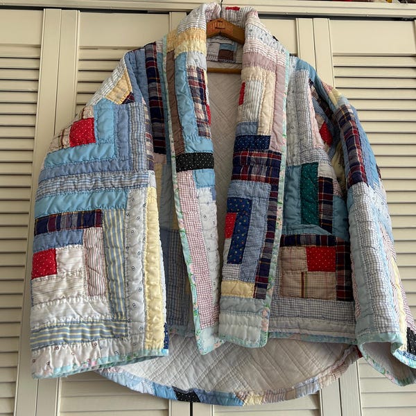 Vintage Quilted Jacket: "crazy Color" OOAK Quilt Coat (XS-L) - Etsy