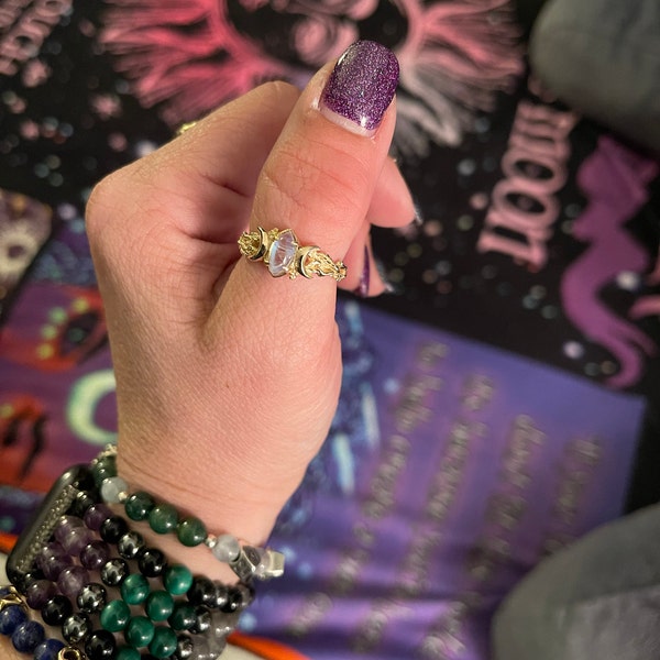 Moon Ring “soma” | Yellow Gold Ring | Gold Moon Engagement Ring ...