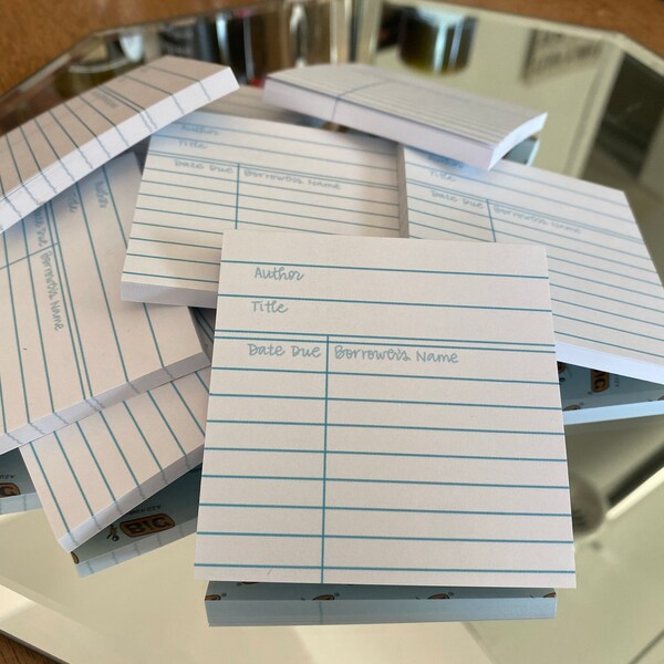 Library Card Sticky Notes Reading Sticky Notes Bookworm Gift Bookish ...