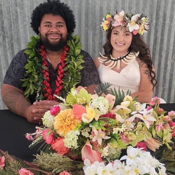 Lei Po'o Premium Hawaiian Flower Crown Wīlī Haku Lei Polynesian Hula ...