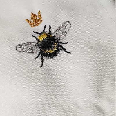 Furry Fuzzy Queen Bumble Bee With Crown Embroidery Design Pattern ...