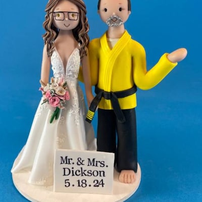 Bride With a Groom Sitting on a Toilet Customized Wedding Cake Topper ...