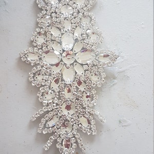 Red Rhinestone Trim Red Crystal Gunmetal Set Applique Long | Etsy