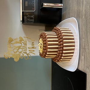 Personalised Custom Glitter Cake Topper Happy 15th Birthday Ian Fifteen ...
