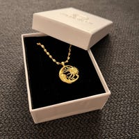 Sun and Moon Vintage Style Celestial Yin Yang Celestial Zodiac Mystic Charm Dainty 18k Gold ...