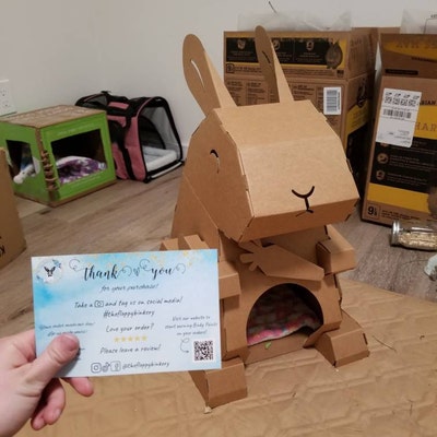 Gideons Hideout Cardboard House for Rabbits Hideout and Chew - Etsy