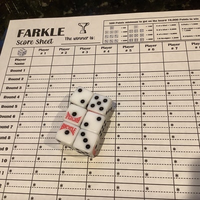 Farkle Score Card Printable File PDF Download 8.5x11 - Etsy
