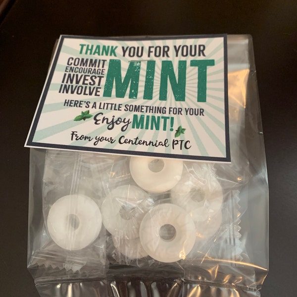 Mint Thank You Gift Tags, Employee Appreciation, Editable Printable ...