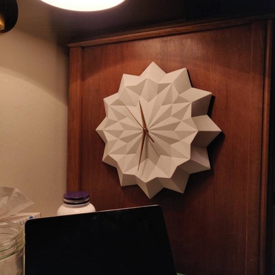 White Origami Wall Clock ELLA - Etsy