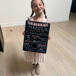 First Day or School Chalkboard Sign, Back to School Sign, Reusable ...