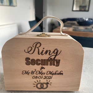 Personalised Ring Security Box, Ring Bearer Box, Ring Security Suitcase ...