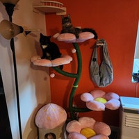 EDEN Wood Floral Cat Tree Tower, Wooden Cat Tower, Modern Cat Climbing ...