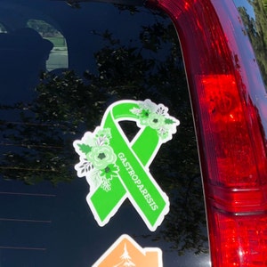 Gastroparesis Sticker, Gastroparesis Awareness, Floral Green Awareness ...