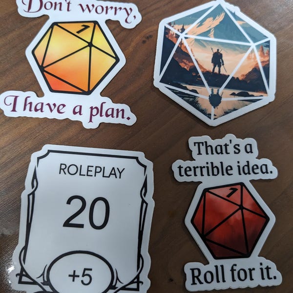 D&D Vinyl Sticker That's a Terrible Idea, Roll for It, Natural 1, Crit ...
